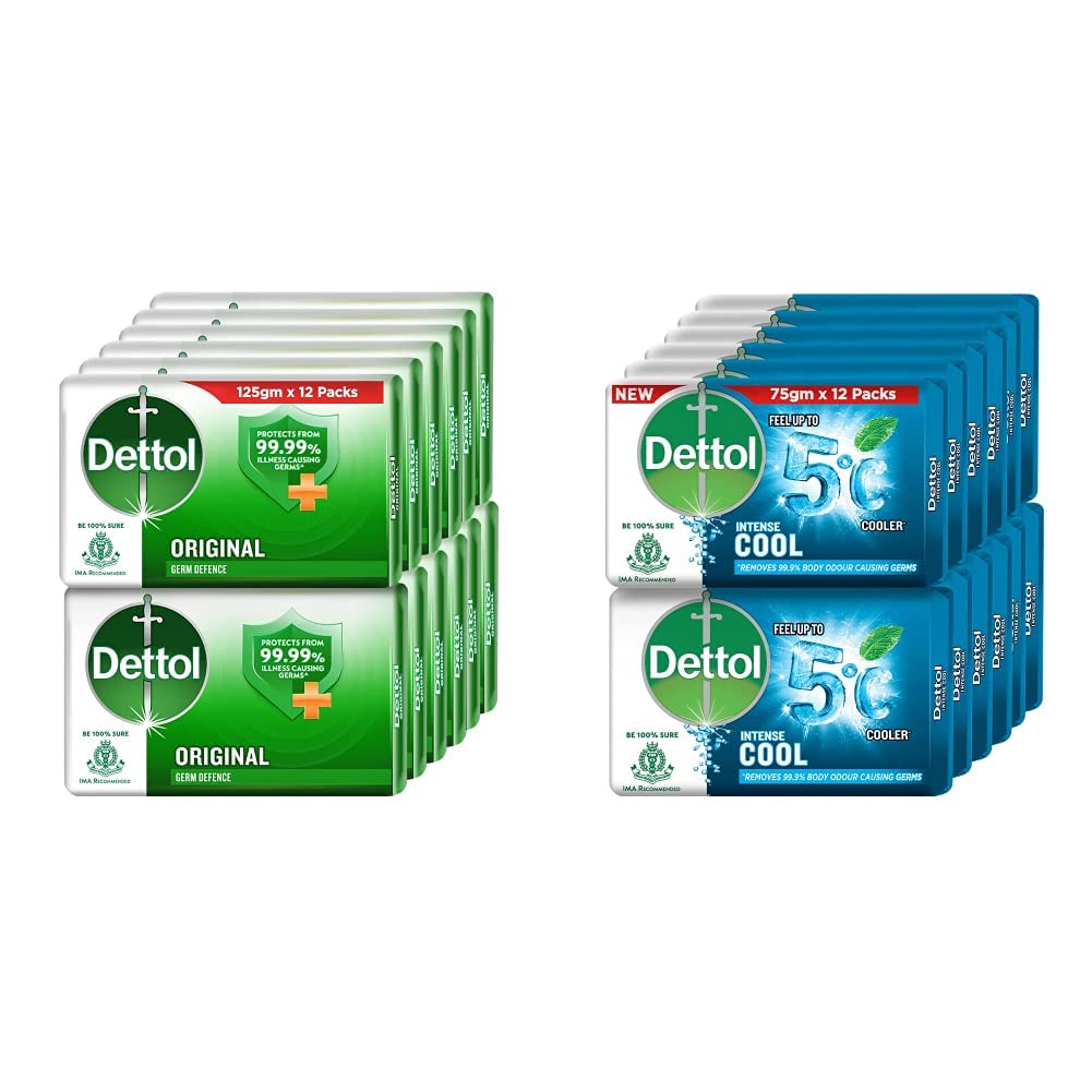 Buy Dettol Original Soap - 125 g (Pack of 12) & Cool Soap - 75 g (Pack ...