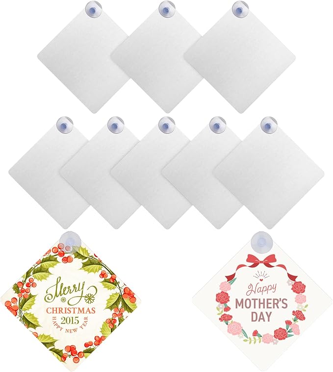 Amazon.com: 10pcs Sublimation Blank Suction Cup Sign, Suction Cup Car ...