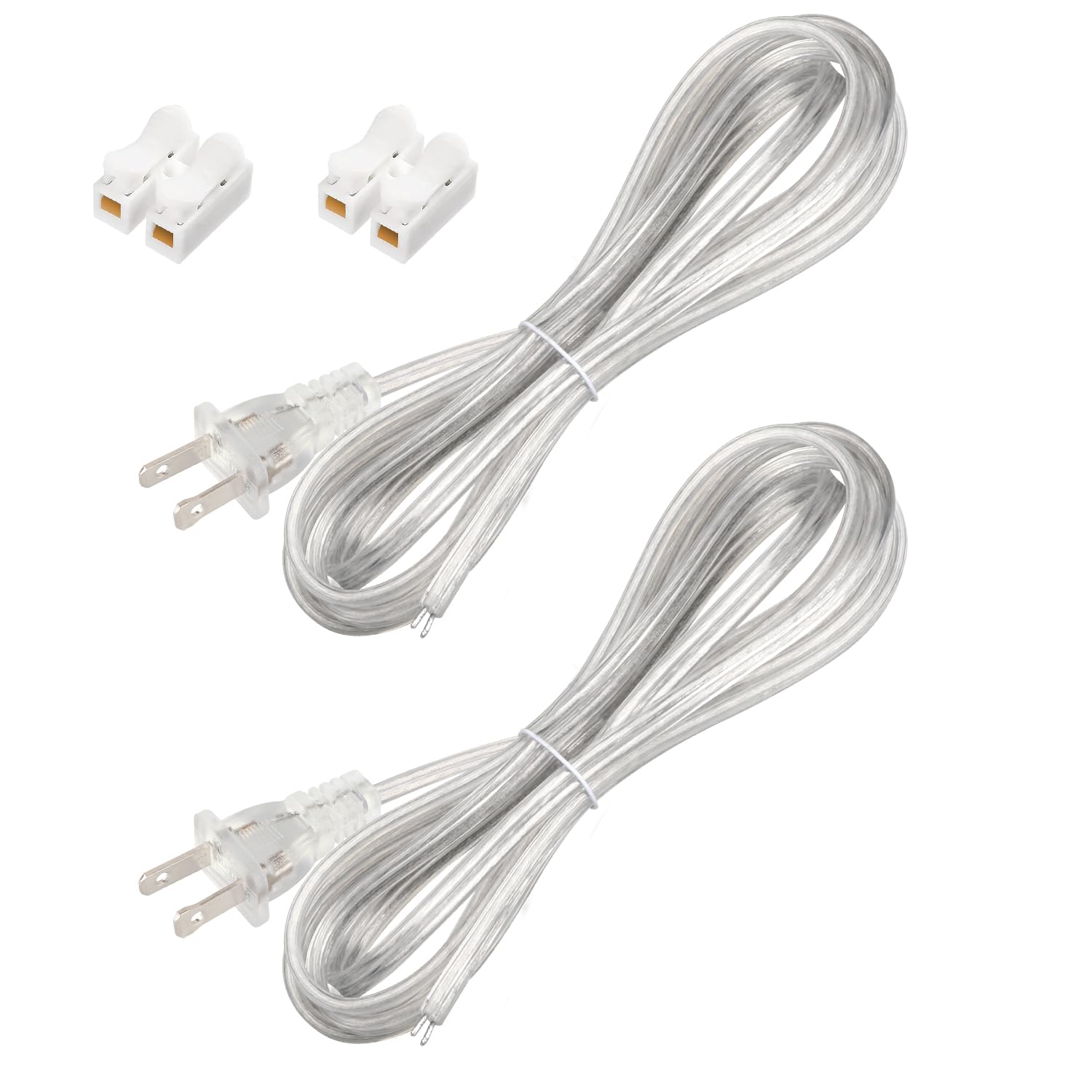 Amazon.com: Asjeumt 2pcs 8ft Lamp Cord with Plug, Clear Lamp Rewire Kit ...