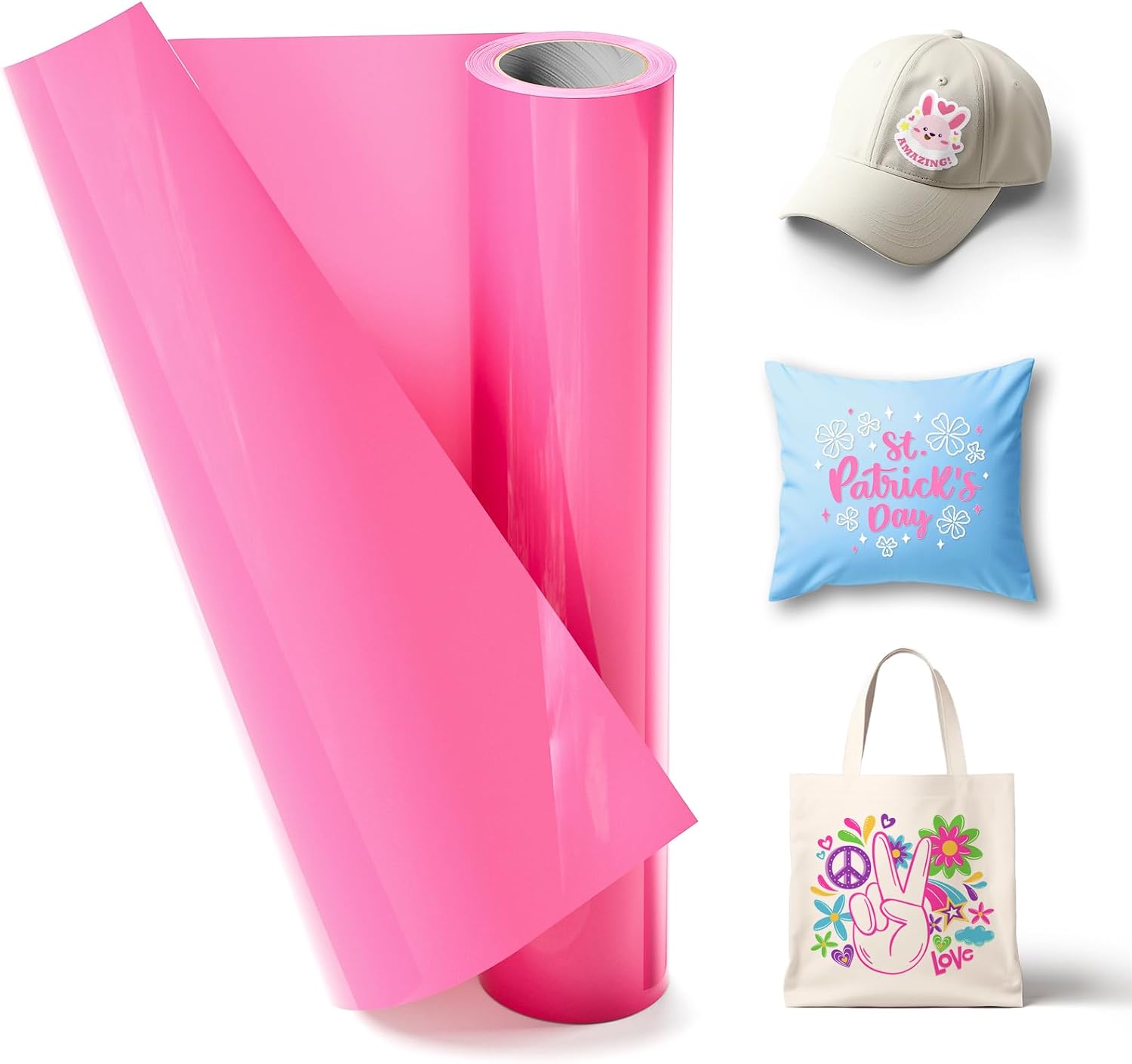 Amazon.com: Amavinyl Pink HTV Heat Transfer Vinyl 12" x10Ft Roll ...