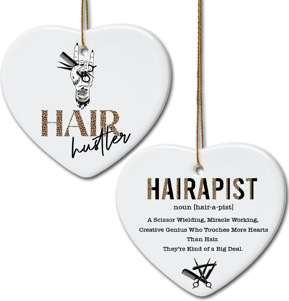 Amazon.com: Hair Hustler Ceramic Ornament, Hairapist Ornament, Double ...
