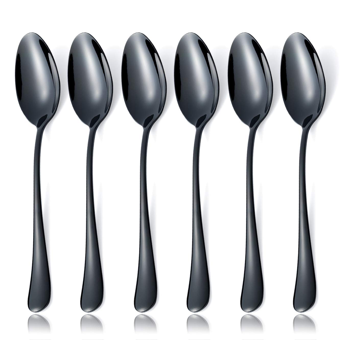 Snapklik.com : Black Serving Spoons Set 4 Piece, Large Serving Utensils ...