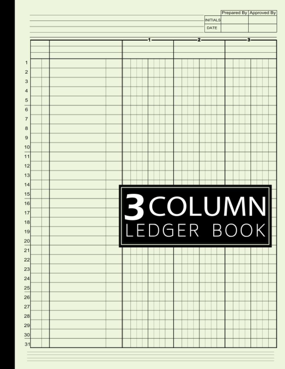 3 Column Ledger Book: Simple Three Column for Bookkeeping, Accounting ...