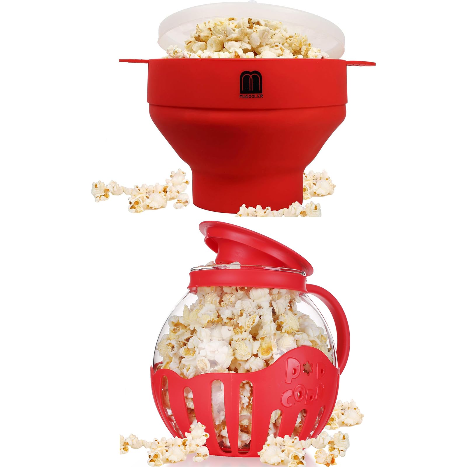 Amazon.com: Glass Microwave Popcorn Popper & Silicone Popcorn Maker ...