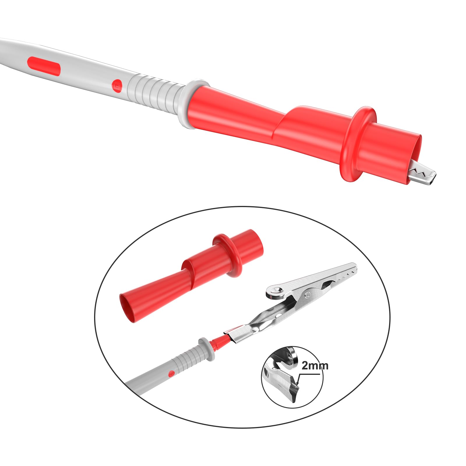 Snapklik.com : Multimeter Push On Alligator Clips Set 4PCS Insulated ...