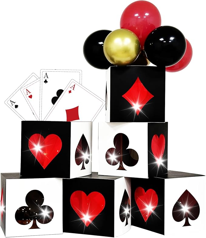 Amazon.com: Fayavoo 105 Pcs Casino Theme Party Decoration Large Poker ...