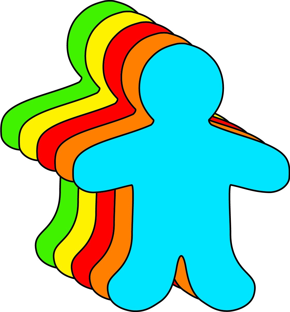 Buy 3” Person Small Assorted Color Creative Cut-Outs, 31 Cut-Outs in a ...