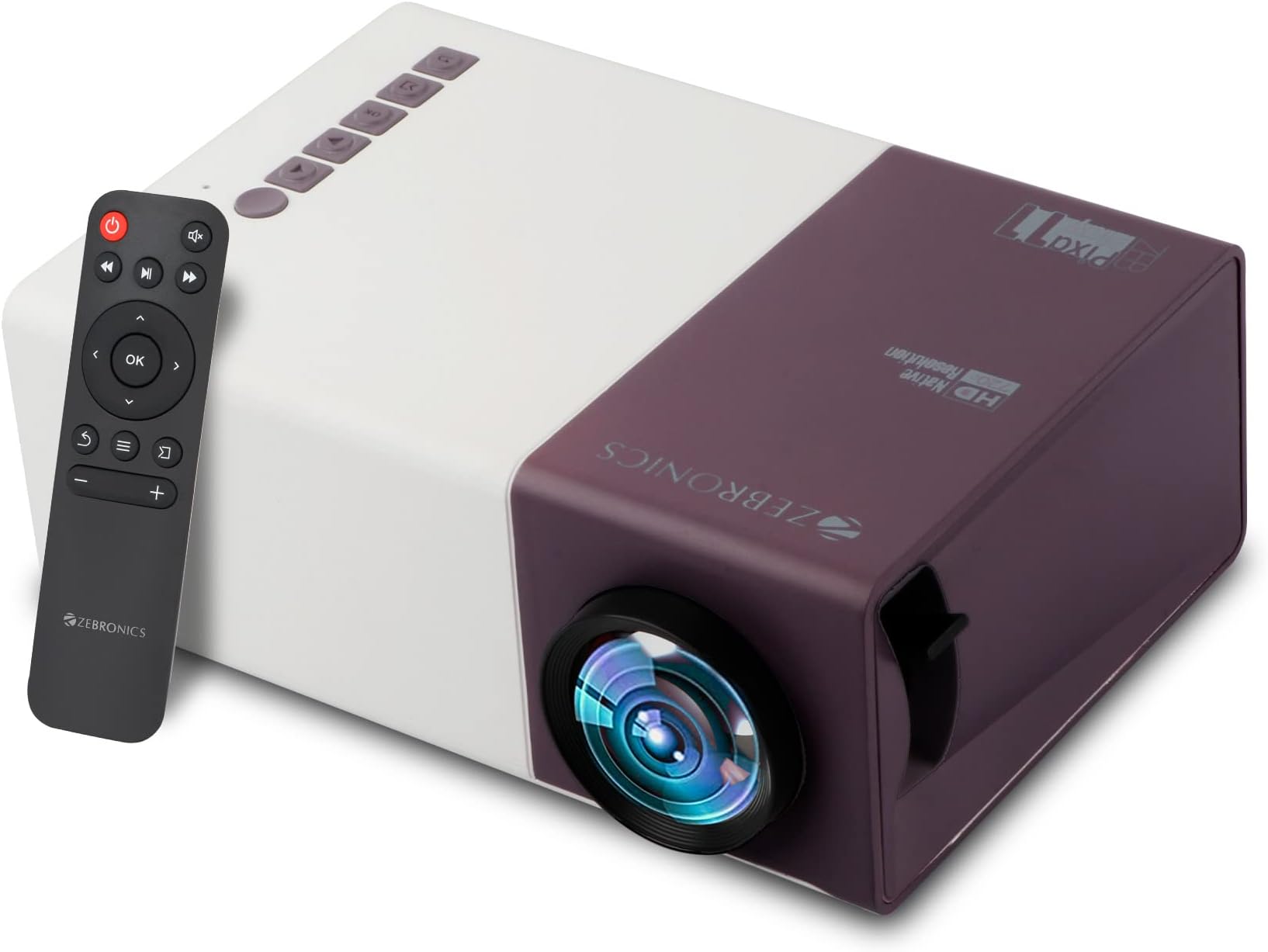 Zebronics Pixaplay 11 Portable LED Projector with FHD 1080p Support ...