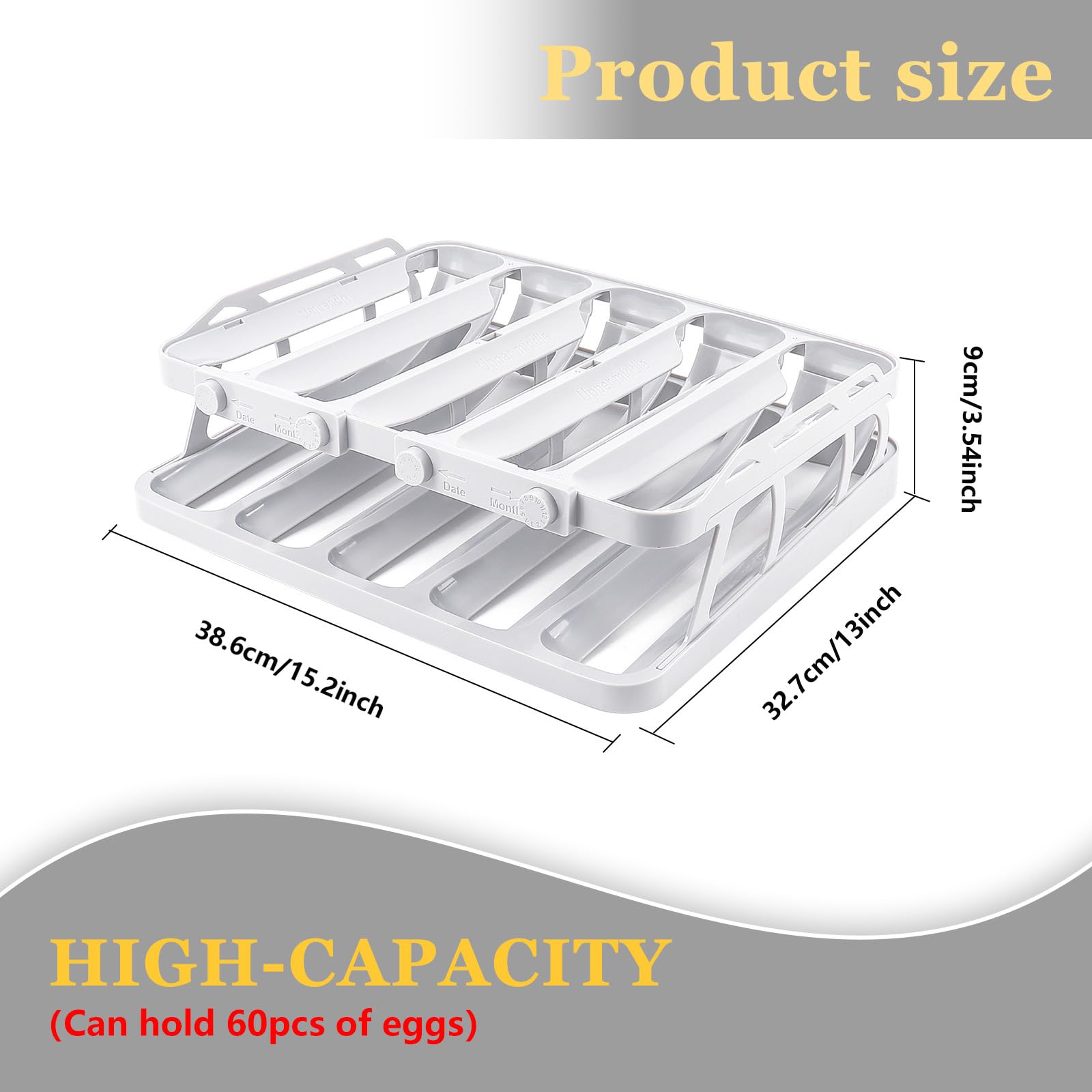 Longzhuo Egg Holder, Five Row Design Rolling Egg Holder Storage, 2 ...