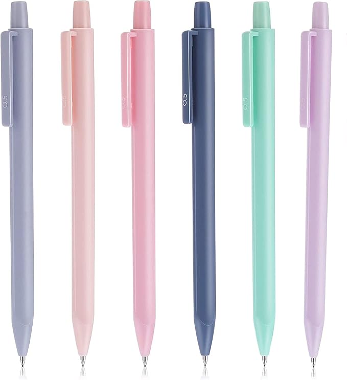 6 Pcs Mechanical Pencil Set, Pastel Mechanical Pencil 0.5mm & 0.7mm ...