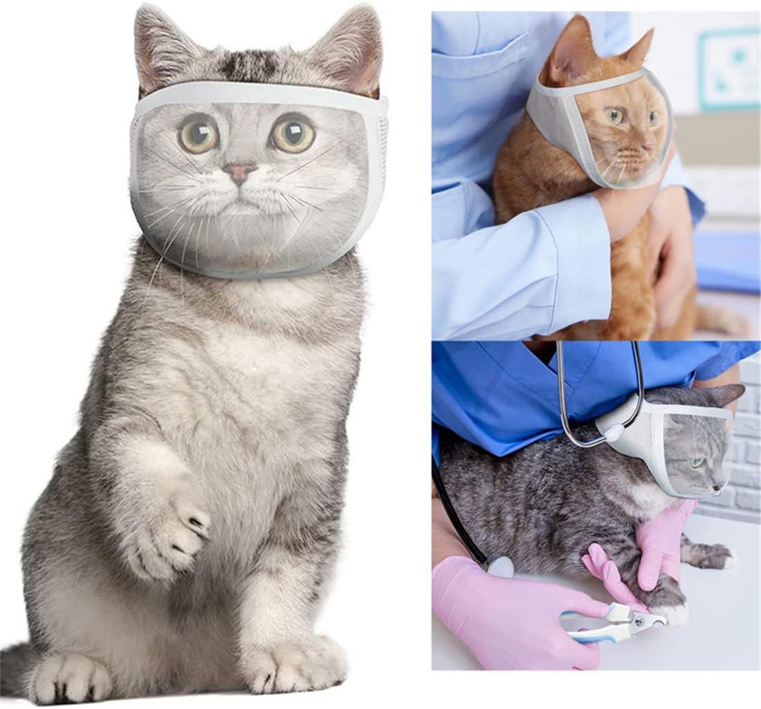 Amazon.com : Cat Muzzle, Breathable Cat Muzzles Face Mask Adjustable ...
