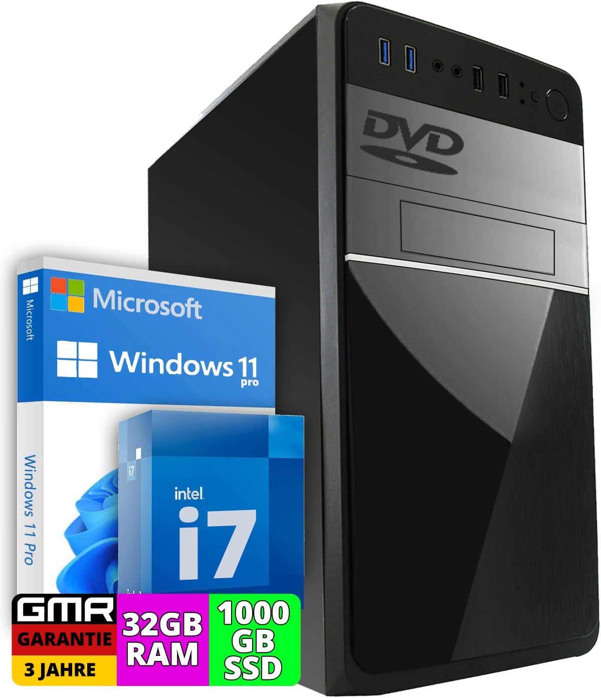 GMR Office Desktop-PC | Intel i7 - Business Office Multimedia Computer ...