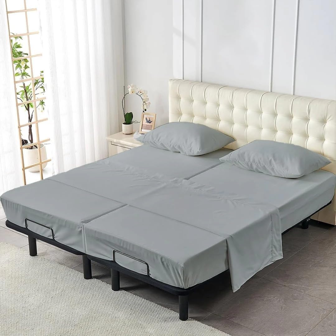 Amazon.com: ARlinen Split Queen Sheet Set, 5 Piece 100% Egyptian Cotton ...