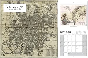 Vintage Maps- 2023 Wall Calendar 12”x12”- Cartography at its Best ...
