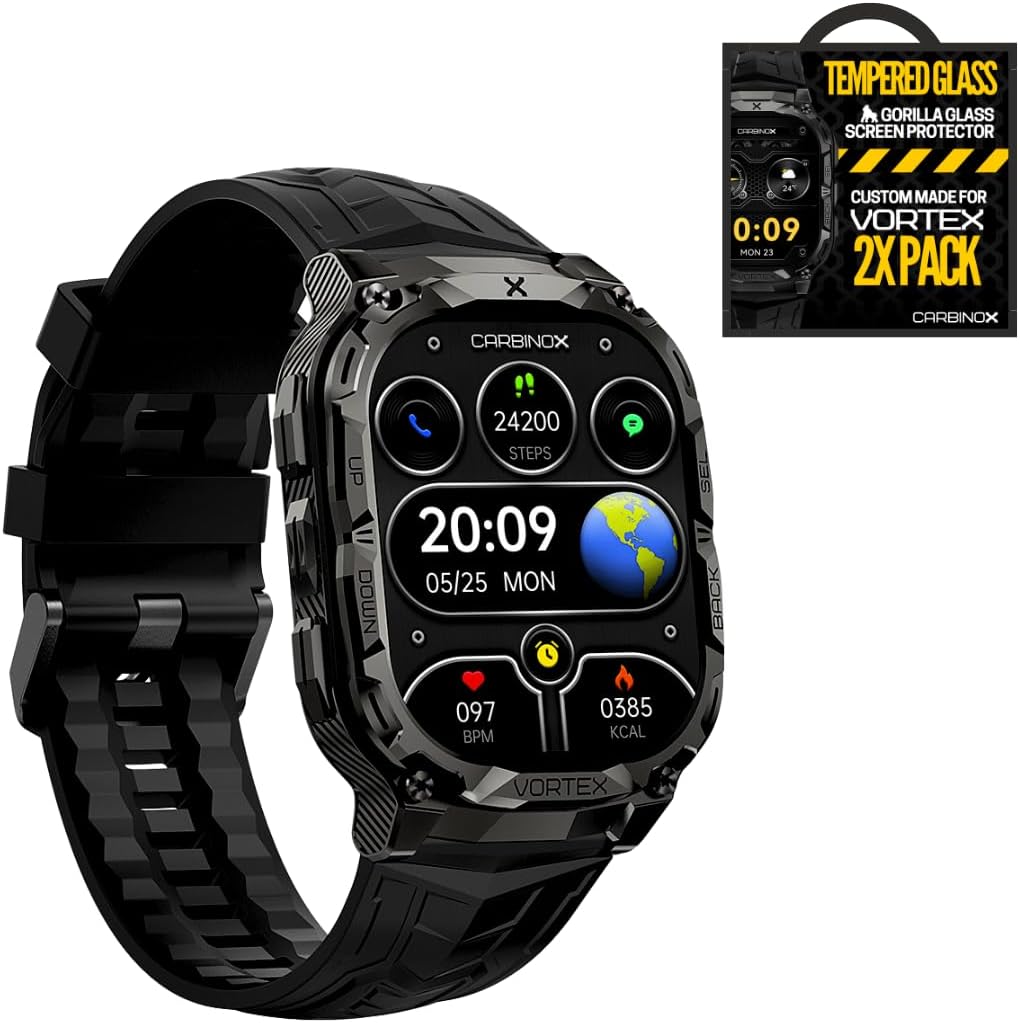 Amazon.com: CARBINOX Vortex Smart Watch with Tempered Glass (2 Pack ...