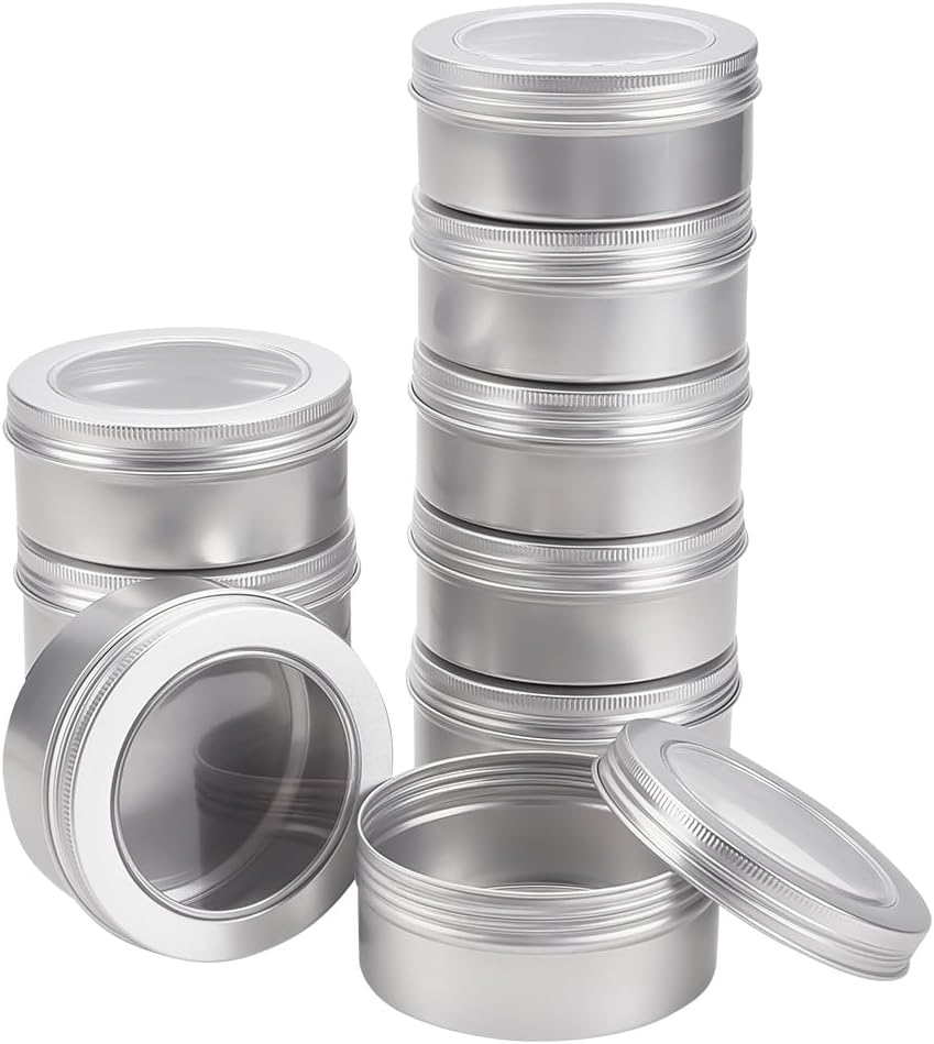 Amazon.com: BENECREAT 24 Pack 0.33 OZ Tin Cans Screw Top Round Aluminum ...