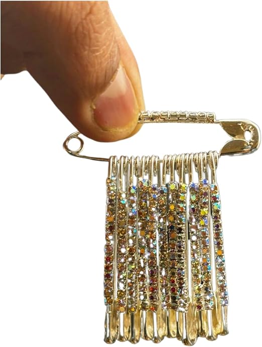 Amazon.com: Kàllos 12-Piece Silver Safety Pins with Faux Crystal ...