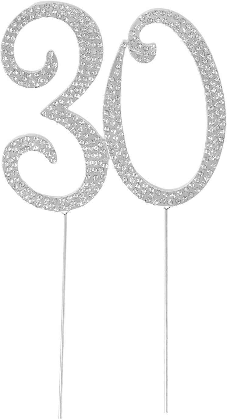 Amazon.com: Honbay 30 Cake Topper Sparkly Crystal Rhinestones Cake ...