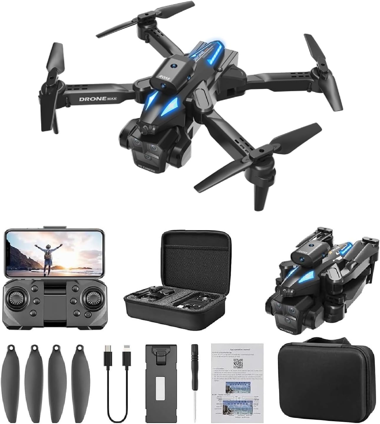 Amazon.com: Drone with 4K Camera, Foldable Mini Drone Aerial ...