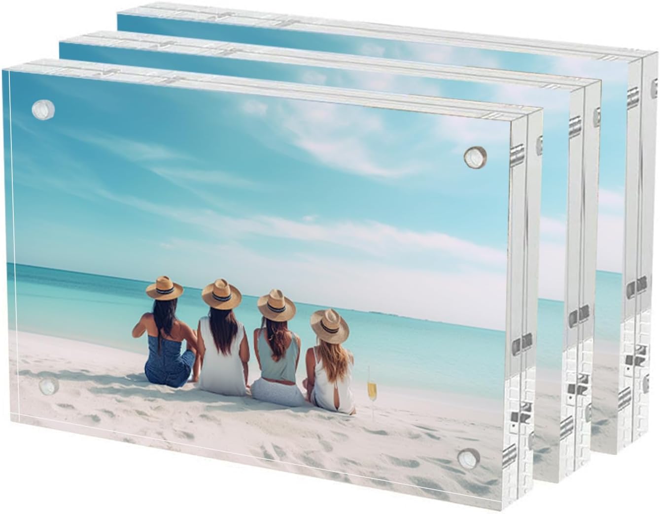 Amazon.com - 3 Pack Acrylic Picture Frame 4x6 Inch,Clear Freestanding ...