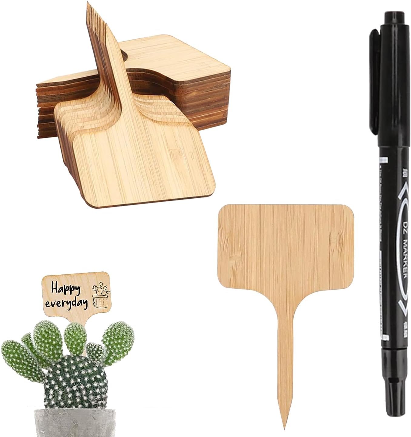 Amazon.com: YHJXLY Bamboo Plant Labels 50Pcs Plant Tags for Seedlings T ...