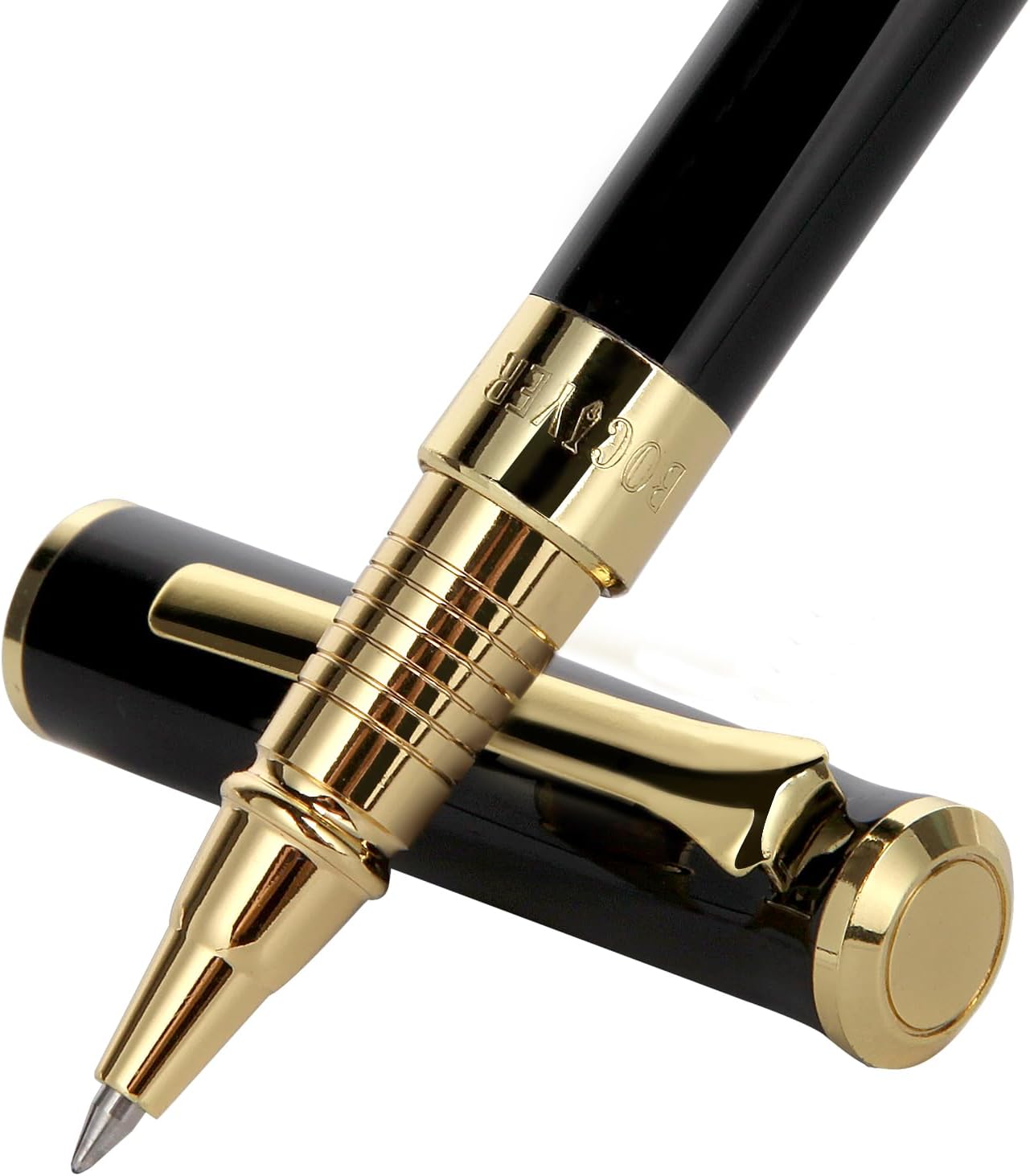 Bociyer Black Lacquer Rollerball Pen-The perfect Luxury Pen with Gold ...
