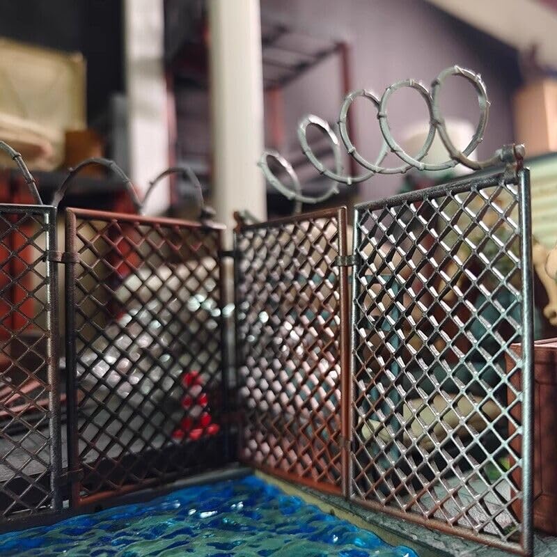 Amazon.com: nyyuqi 8PCS 1/12 Scale Rusty Barbed Wire Fence Prison Fence ...