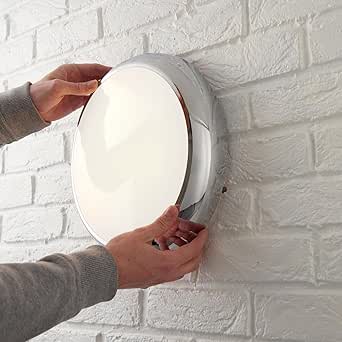 LED 2D Chrome Bulkhead 18W Round IP65 CCT Selectable Tri Colour Ceiling ...