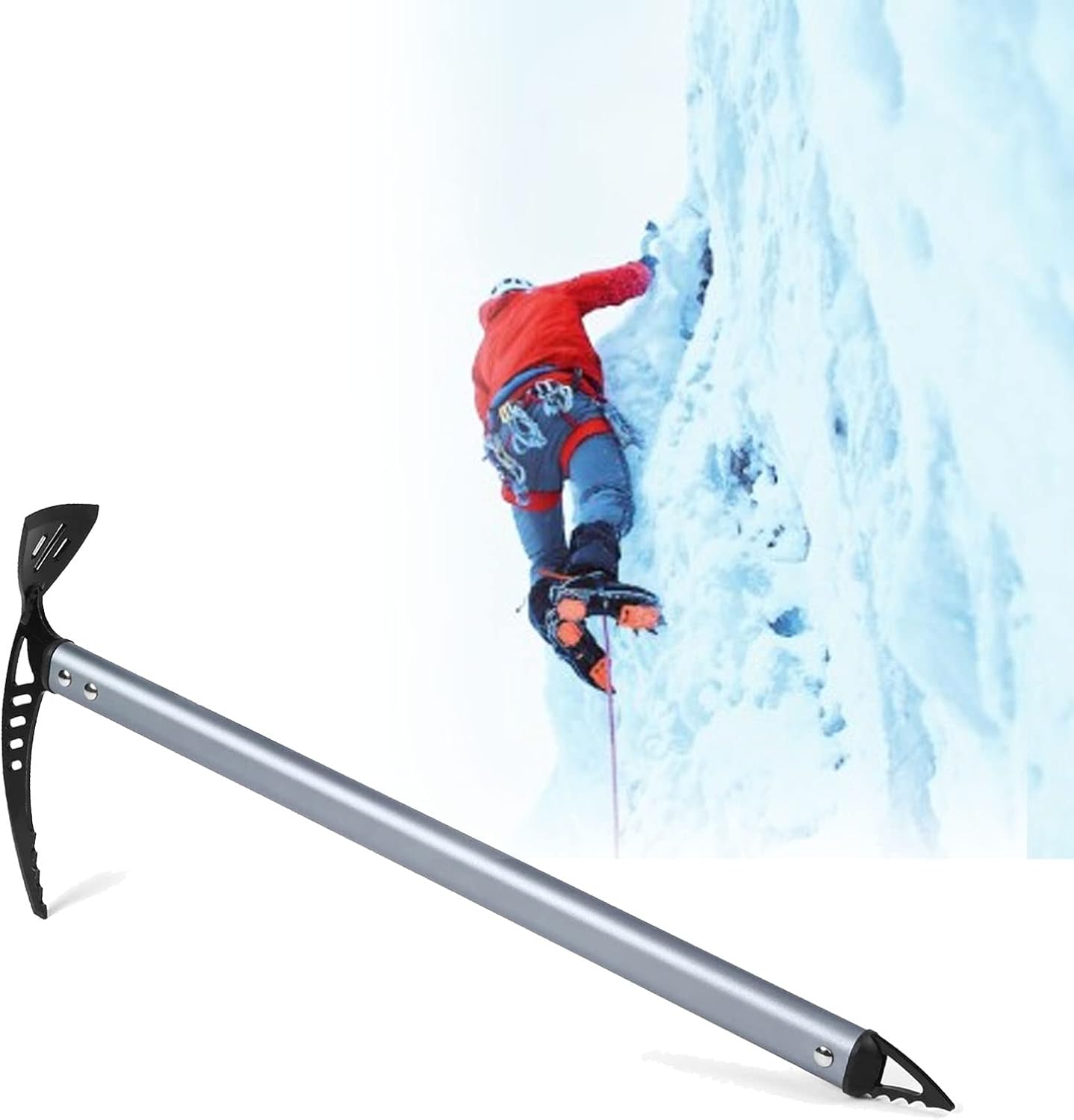 Amazon.co.jp: プロのアイスクライミングアックス、アルミニウム素材の軽量アウトドアウォーキングつるはし、長さ24 * 60 / 70 / 80cm、重量403g / 432g ...