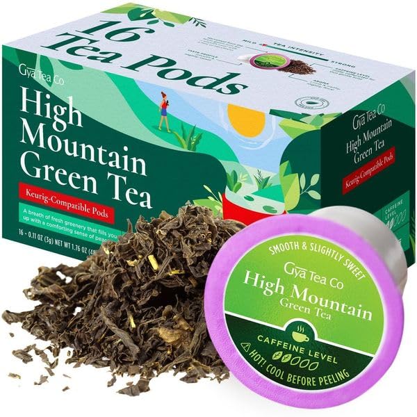 Amazon.com : Gya Tea Co High Mountain Green Tea K Cups for Keurig ...
