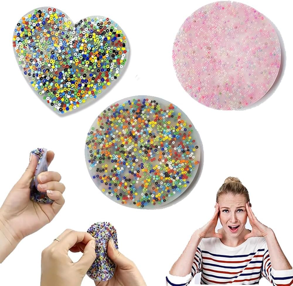 3Pcs Picky Pad,Heart/Round Skin Picking Fidget Toys,Silicone Picky Pad ...