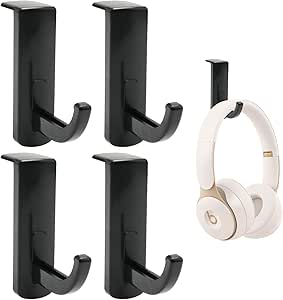 4 Pack Headphone Headset Hanger Stick-on Hook Headphone Monitor Hook ...