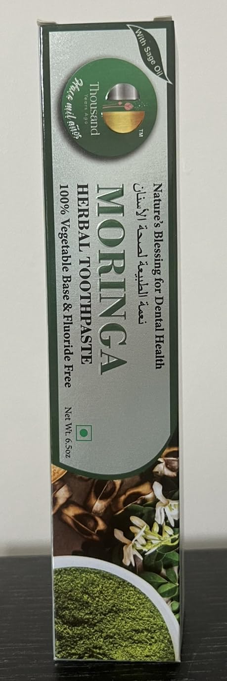 Amazon.com : Moringa Toothpaste Herbal Fluoride Free 100% Vegetable Base : Health & Household