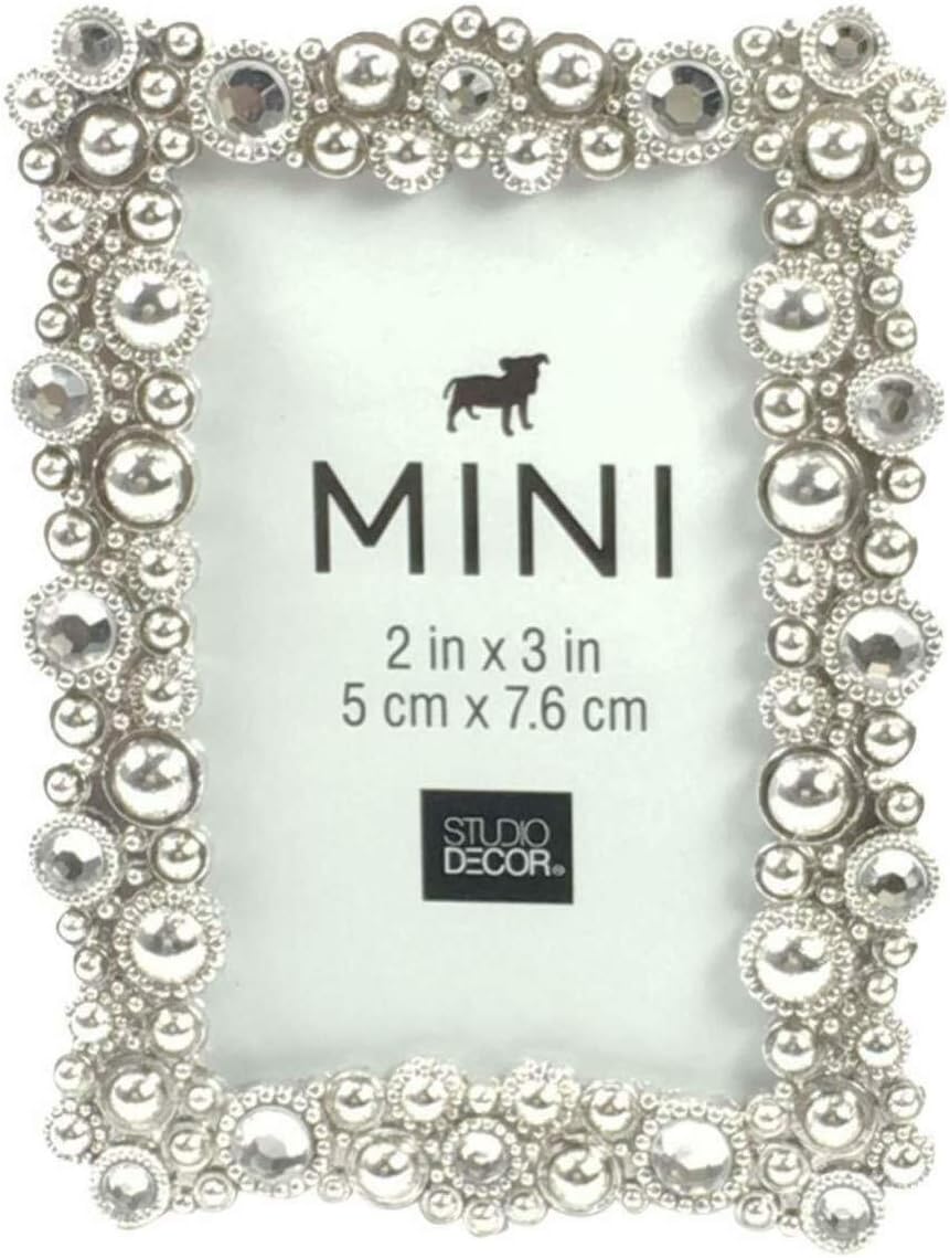 Amazon.com - Studio Decor Bejeweled Silver Tone Metal Mini Picture ...