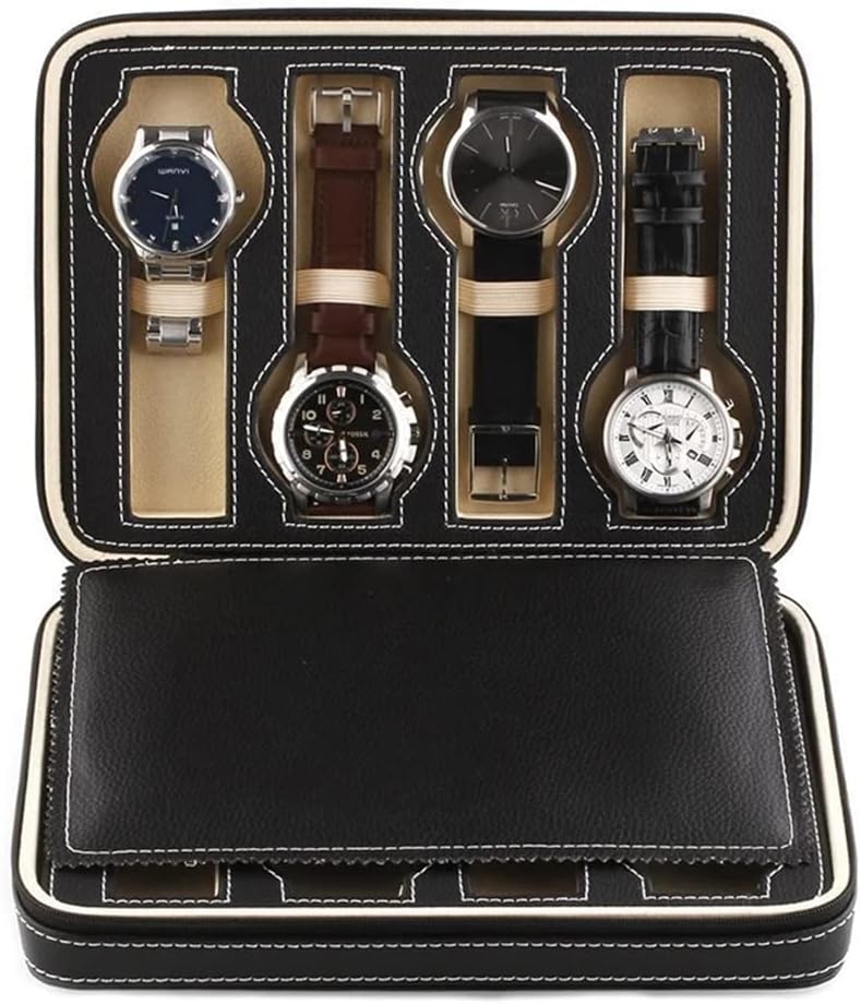 Amazon.com: SDGH Black Faux Leather Watch Display Storage Box Watched ...