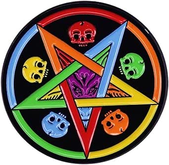 Amazon.com: Rainbow Satan Star Pentagram Baphomet Enamel Pin LGBT Pride ...