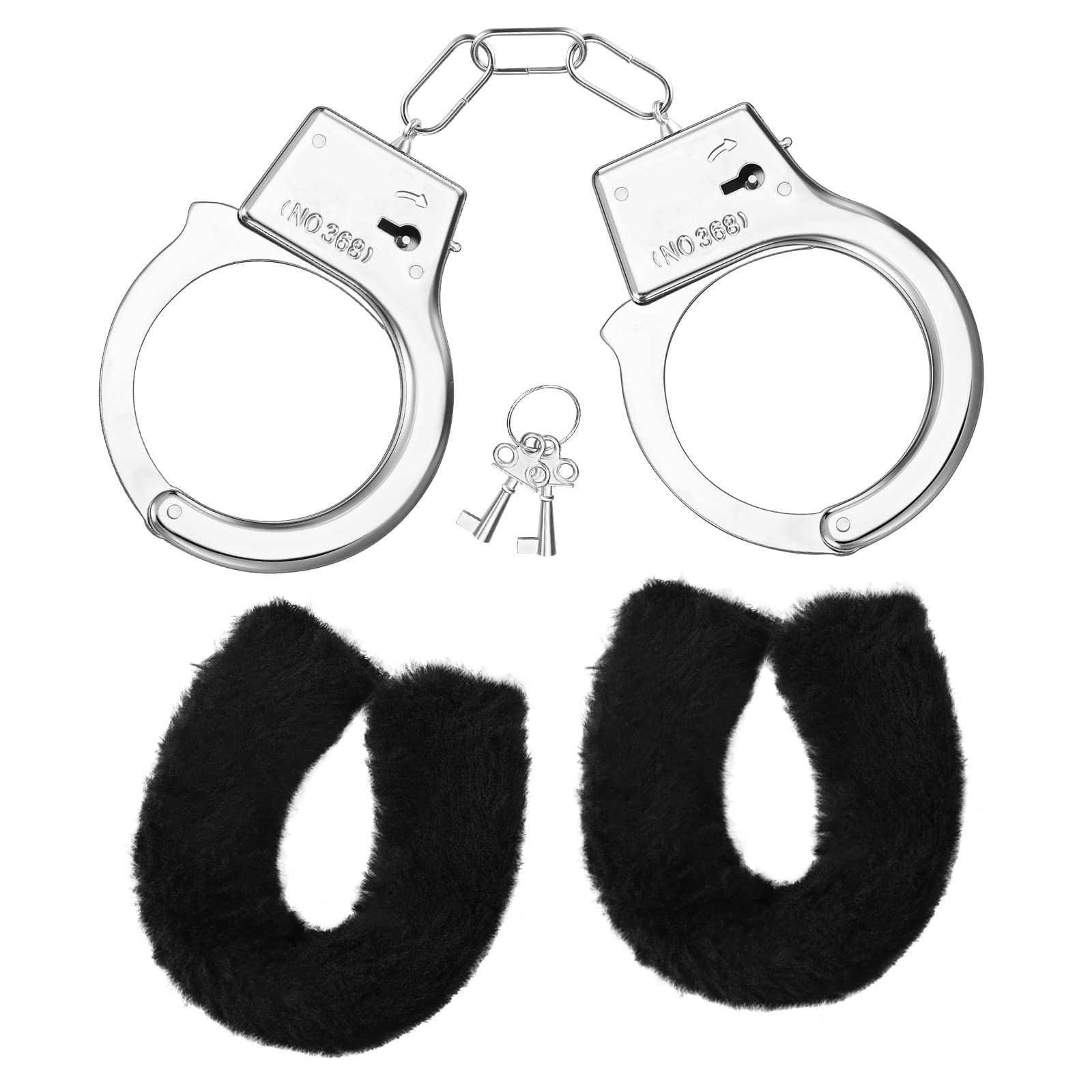 Manette in Metallo con 2 Chiavi Giocattolo di Manette con Peluche e ...
