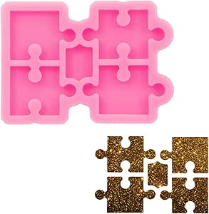 Amazon.com: Glossy Puzzle Silicone Mold Mini Puzzles Resin Mold Epoxy ...