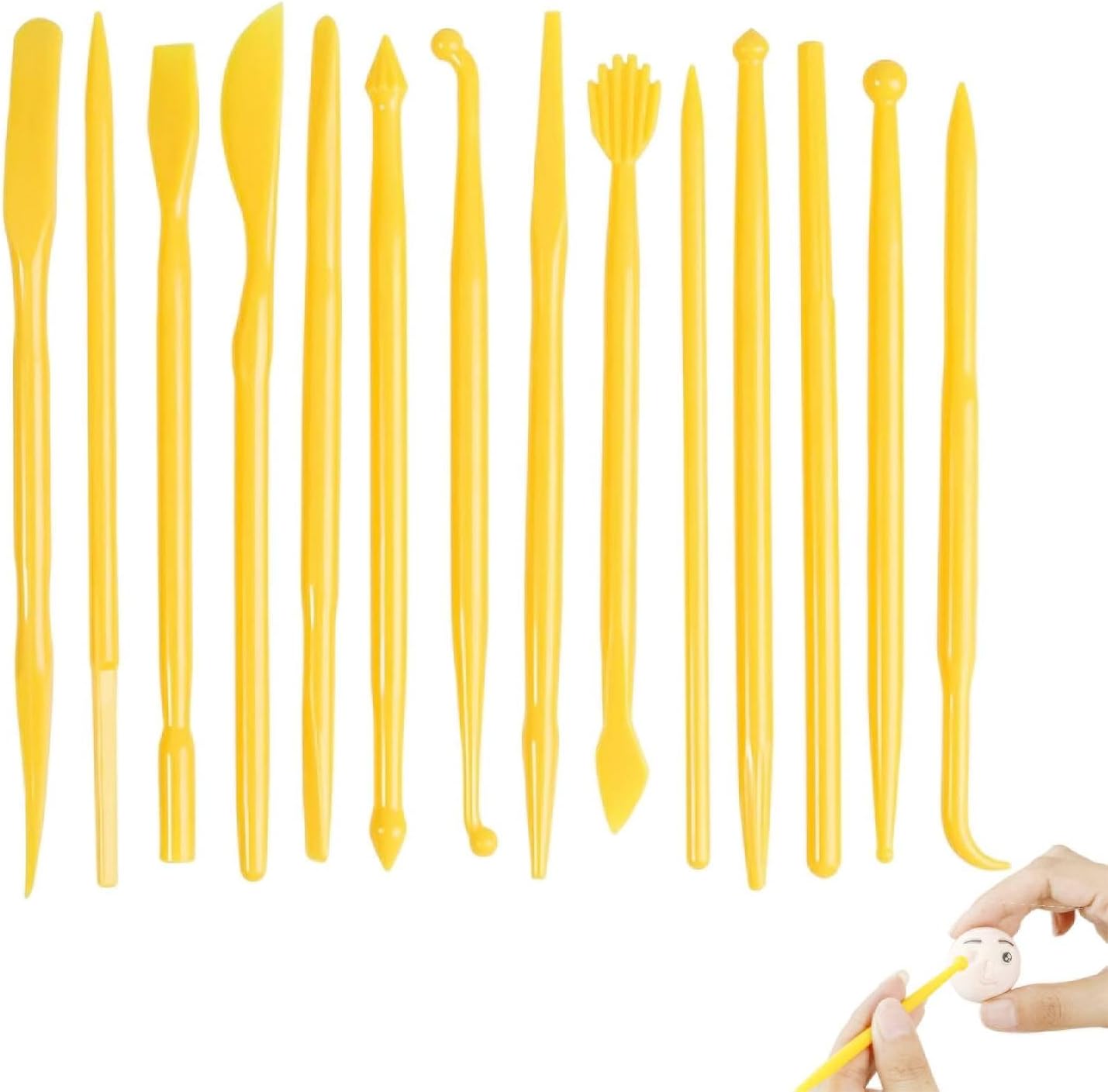 14 Pcs Clay Tools - Pottery Tools - Air Dry Clay Tools - Double-Ended ...