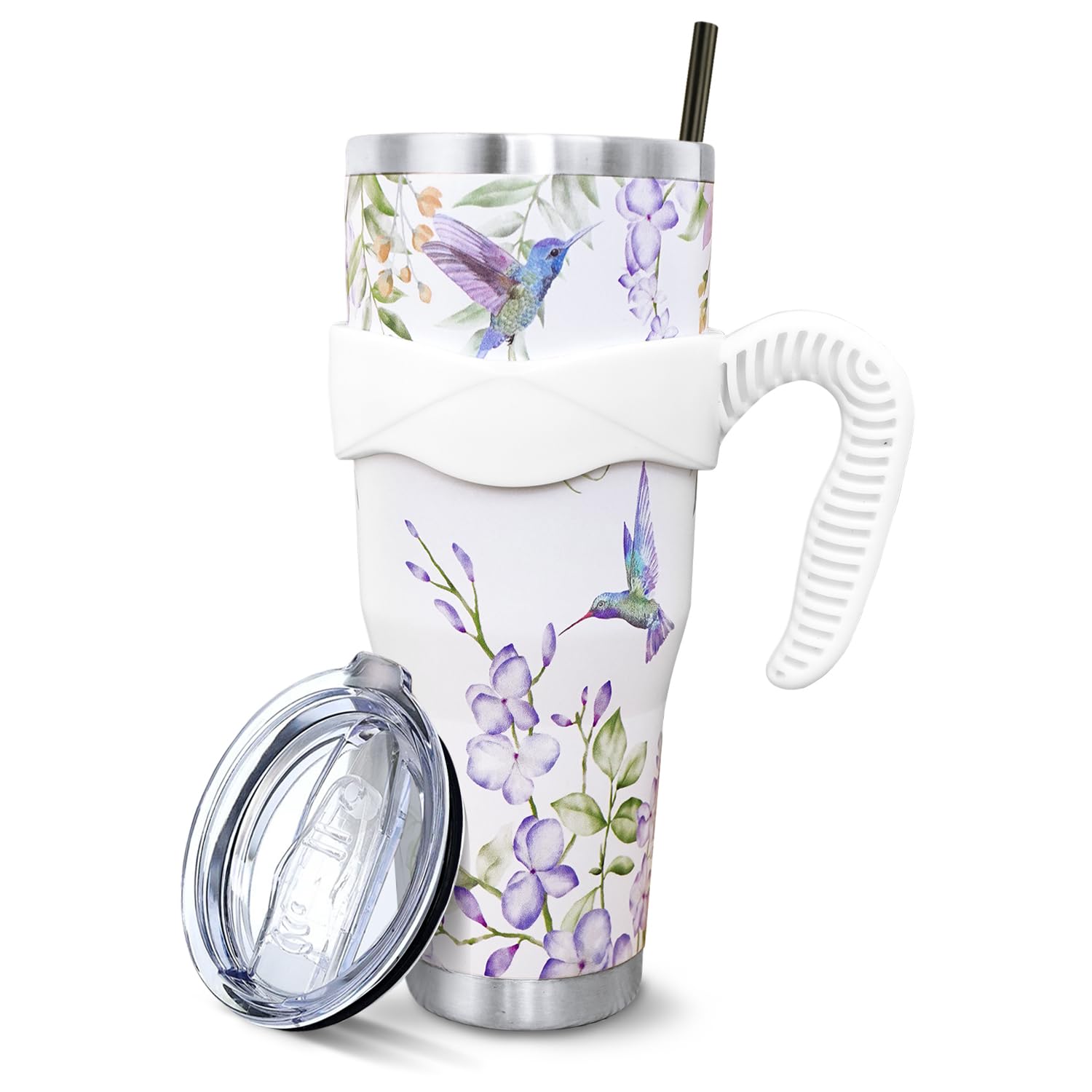 Amazon.com | Hummingbird 40 Oz Tumbler with Handle and Straw, Bird ...
