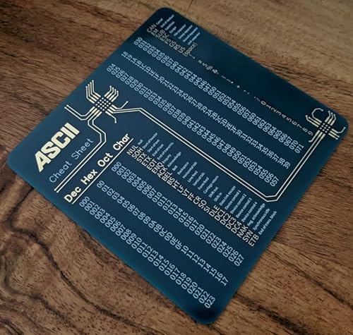 ASCII Cheat Sheet Mousepad For Beginner, ASCII Reference Guide Desk Mat ...