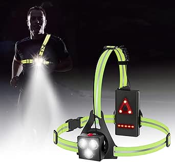 FYKERO Chest Running Lights for Runners - Rechargeable Lights with 380 ...
