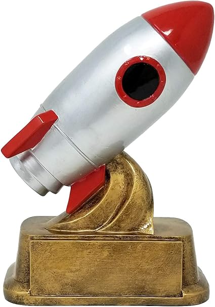 Amazon.com : Decade Awards Rocket Ship Trophy - 6 Inch Tall | Vintage ...