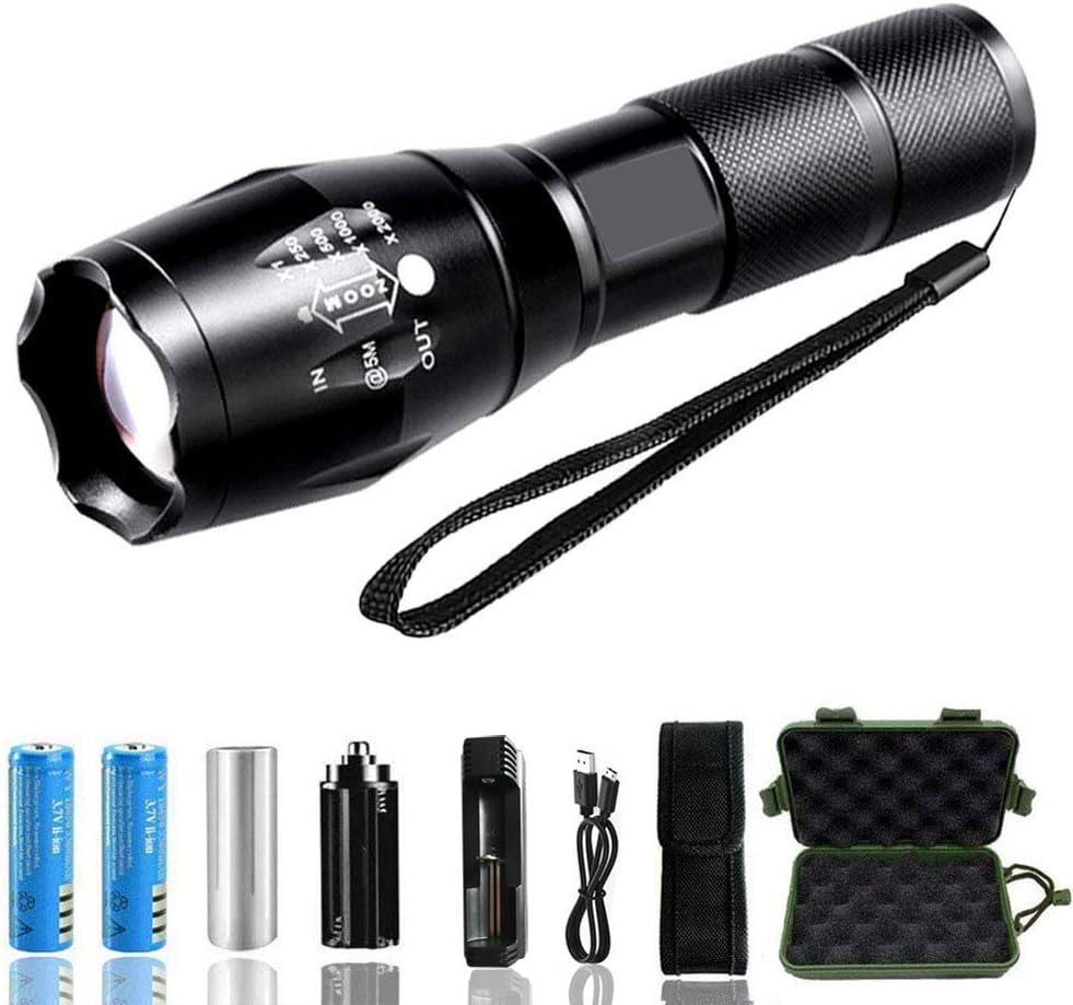 LED Linterna USB Recargable, Linterna LED Súper Brillante con 5 Modos ...