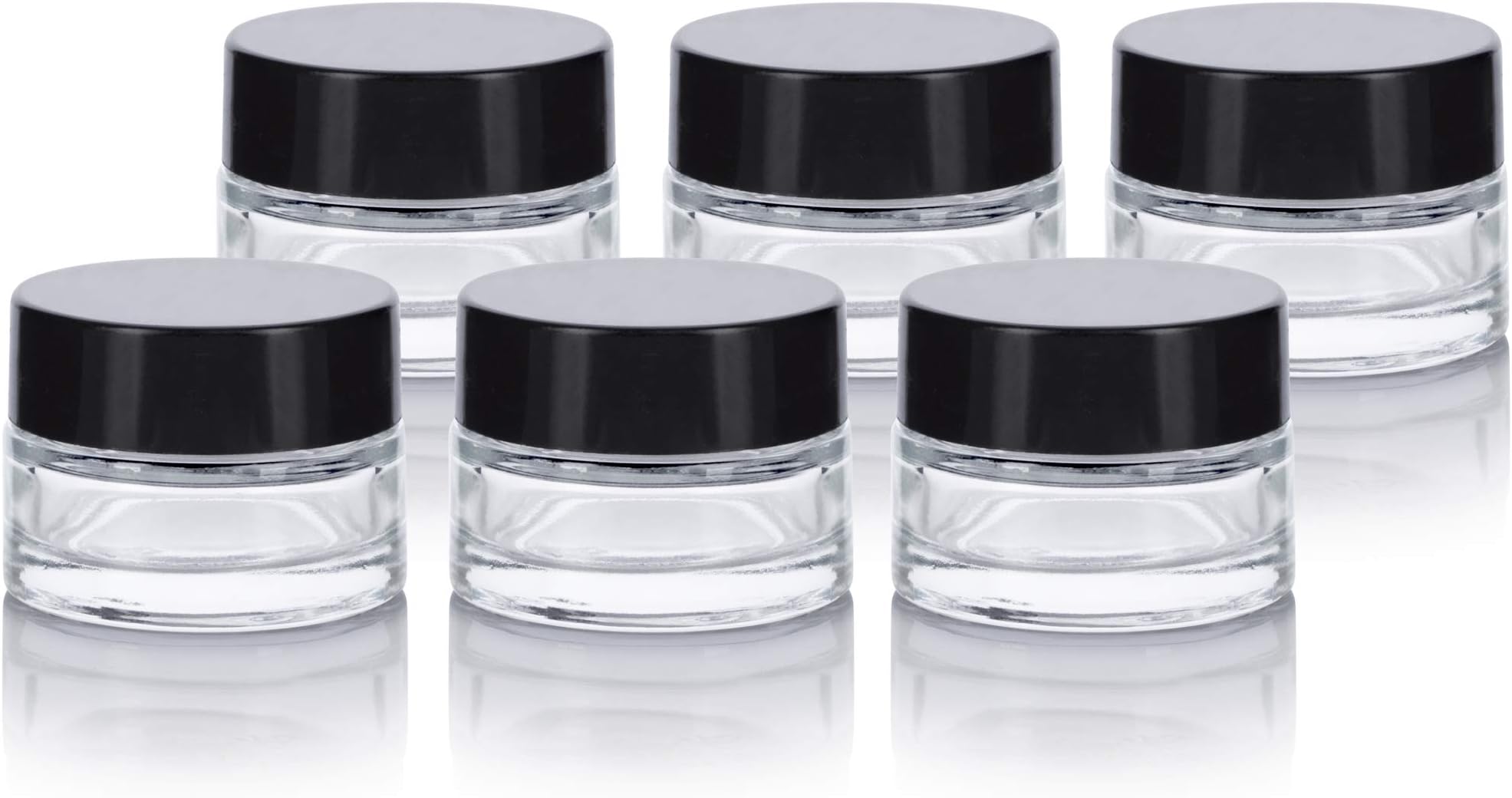 Amazon.com: Clear Glass 0.25 oz Thick Wall Balm Jars with White Foam ...