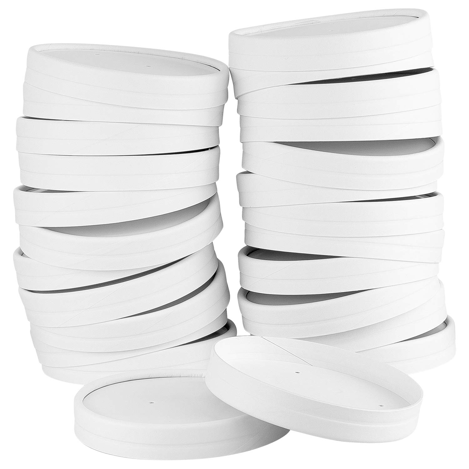 Paper Lids 100 Count - Vented Paper Lids for 8 oz and 12 oz Paper Ice ...