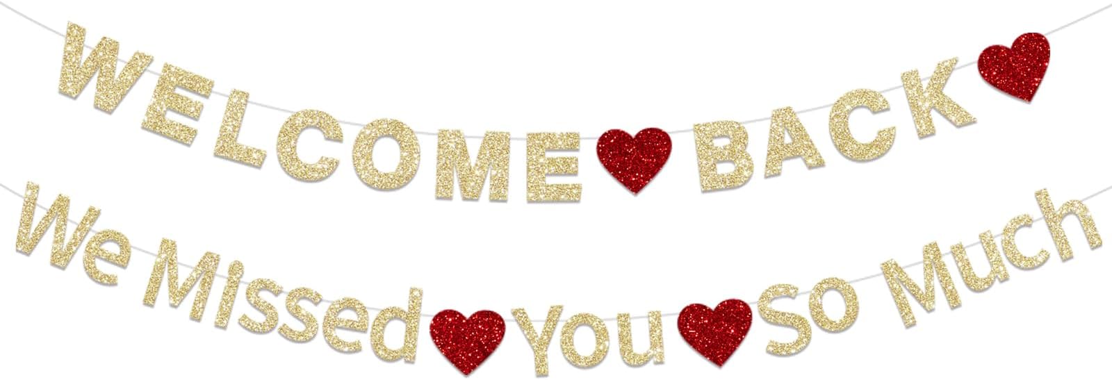 Amazon.com: BOMXOI Welcome Back We Missed You So Much Banner, Welcome ...