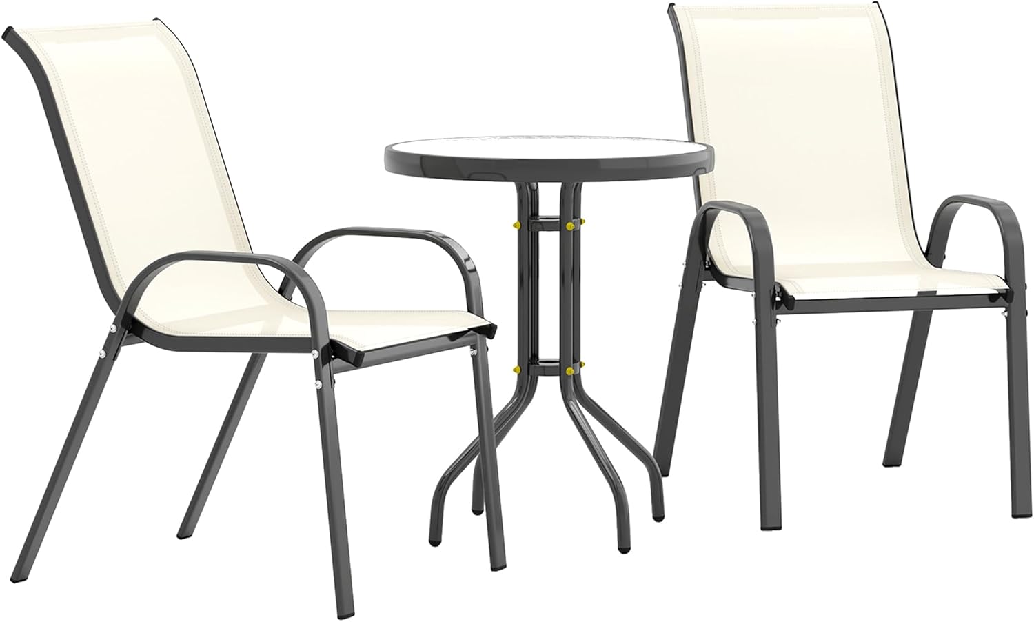 Amazon.com: Outsunny 3 Pieces Outdoor Bistro Set, Small Patio Set with ...