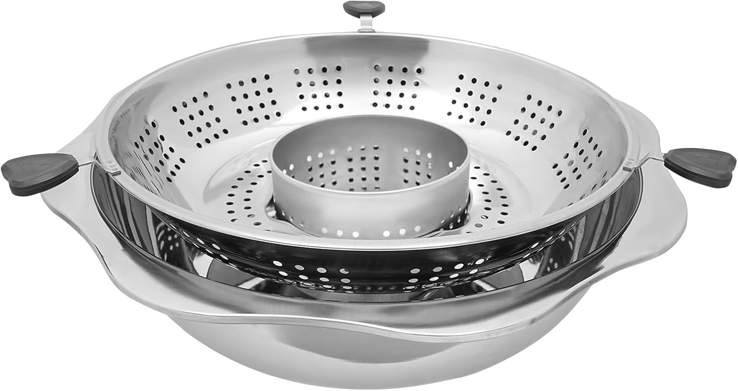Amazon.com: 17in Rotating Hot Pot Basket, Stainless Steel Casserole ...