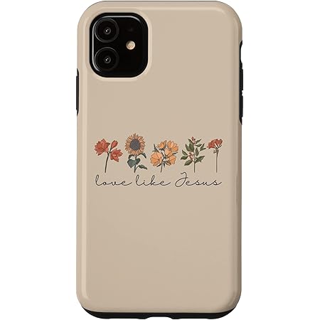 Amazon.com: iPhone 11 Love Like Jesus Boho Flowers Bible Scripture ...